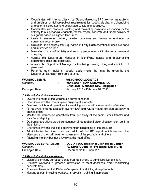 COMPREHENSIVE RESUME_updated_29102016 | PDF