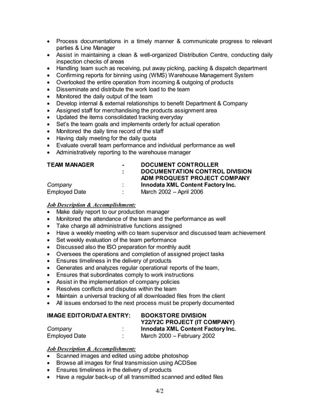 COMPREHENSIVE RESUME_updated_29102016 | PDF