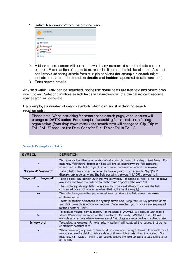 Datix Handler Training manual