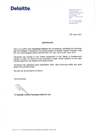Deloitte certificate | PDF