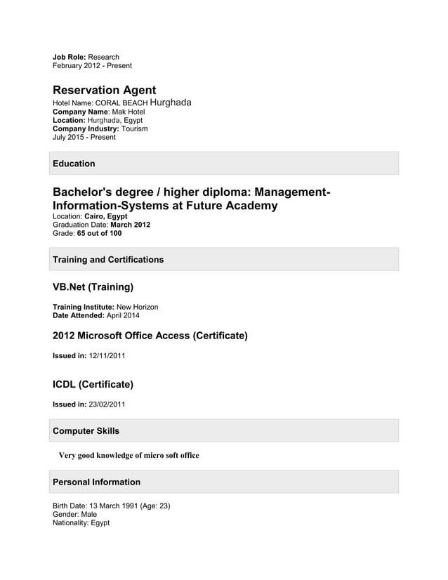 cv mohammed nasser | PDF