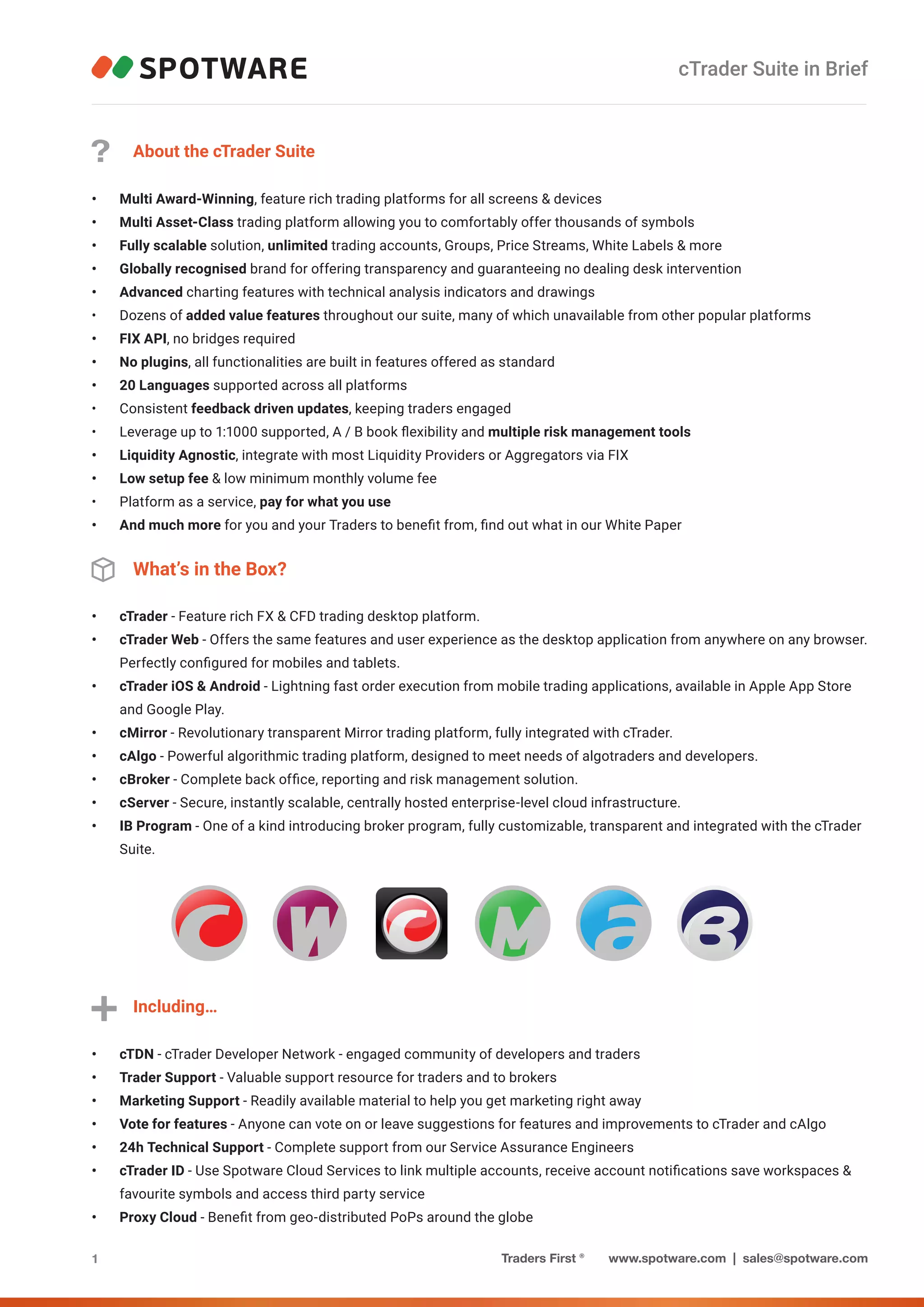 cTrader Suite in Brief | PDF