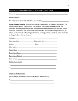 pre-observationformteachingrevisedsept4 (1) | PDF