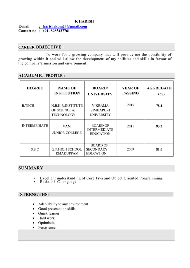 harish resume pdf1 | PDF