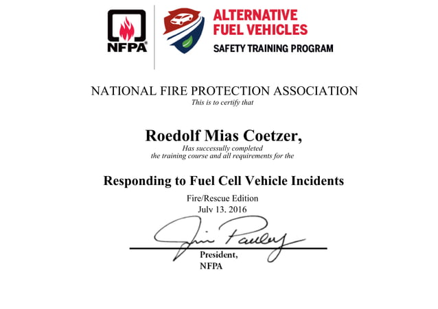 NFPA_AlternativeFuelVehicles_FCEL_FIRE_certificate | PDF