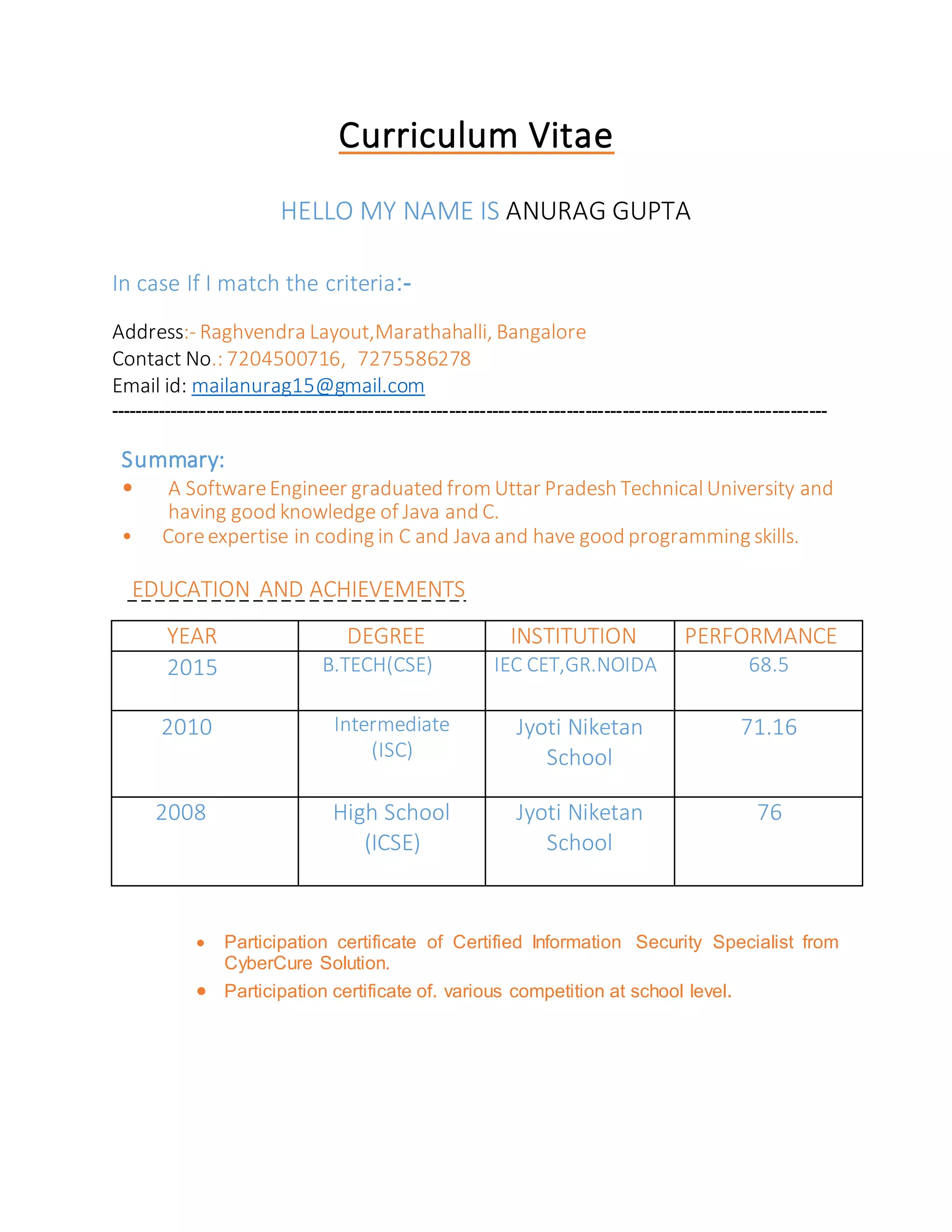 Anurag_Resume | PDF