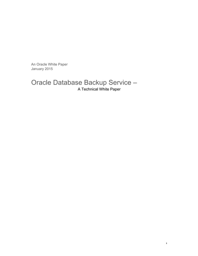 twp-oracledatabasebackupservice-2183633 | PDF