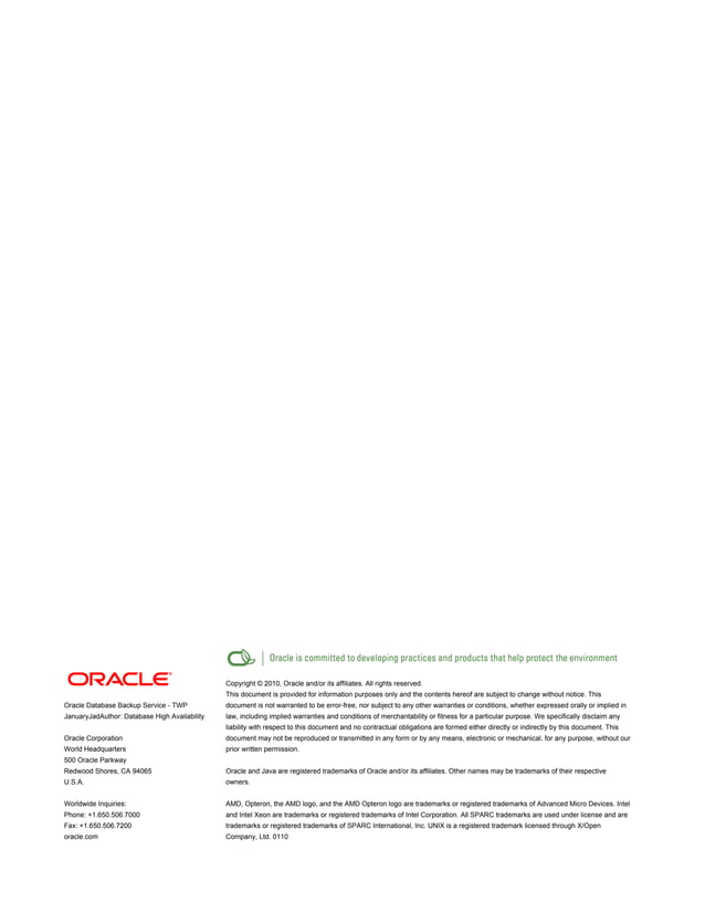 twp-oracledatabasebackupservice-2183633 | PDF