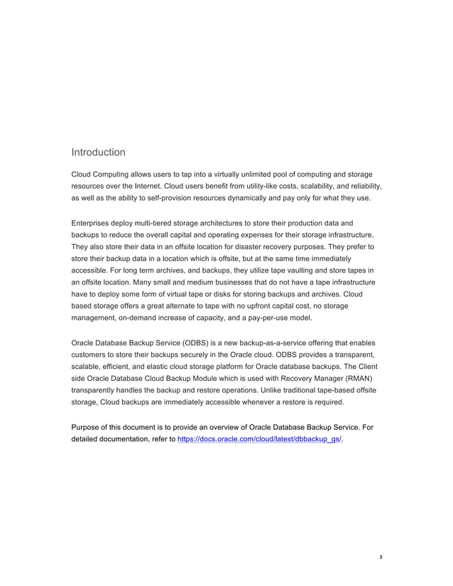 twp-oracledatabasebackupservice-2183633 | PDF