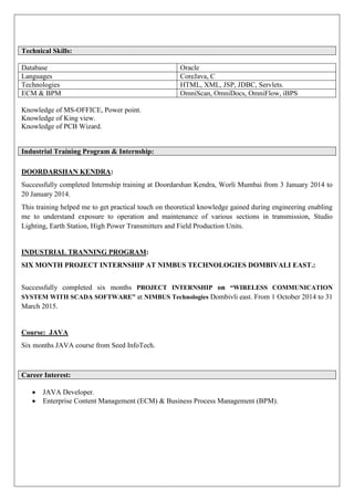 RESUME - MR. CHETAN BELOSE New | PDF
