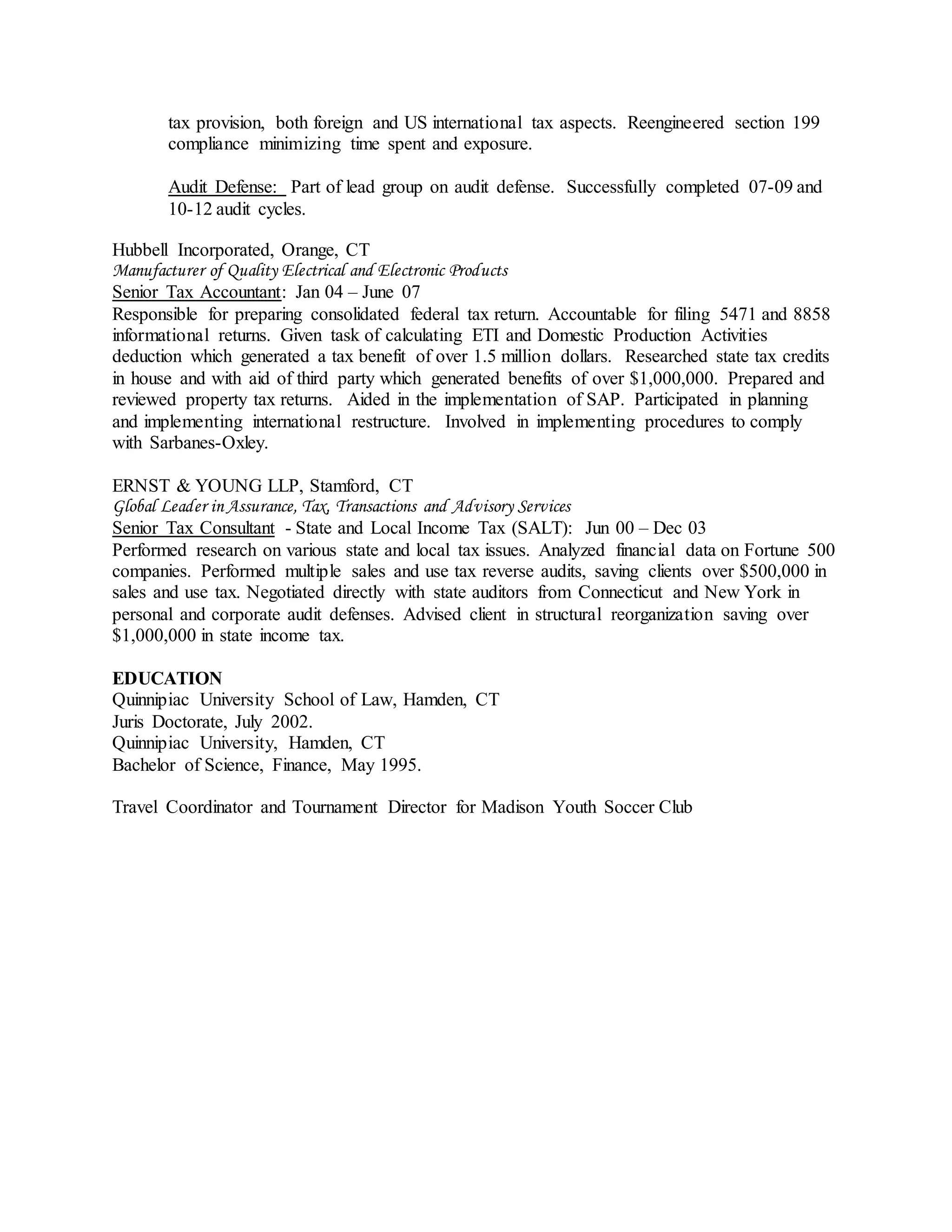 Resume Tax Silva | DOCX