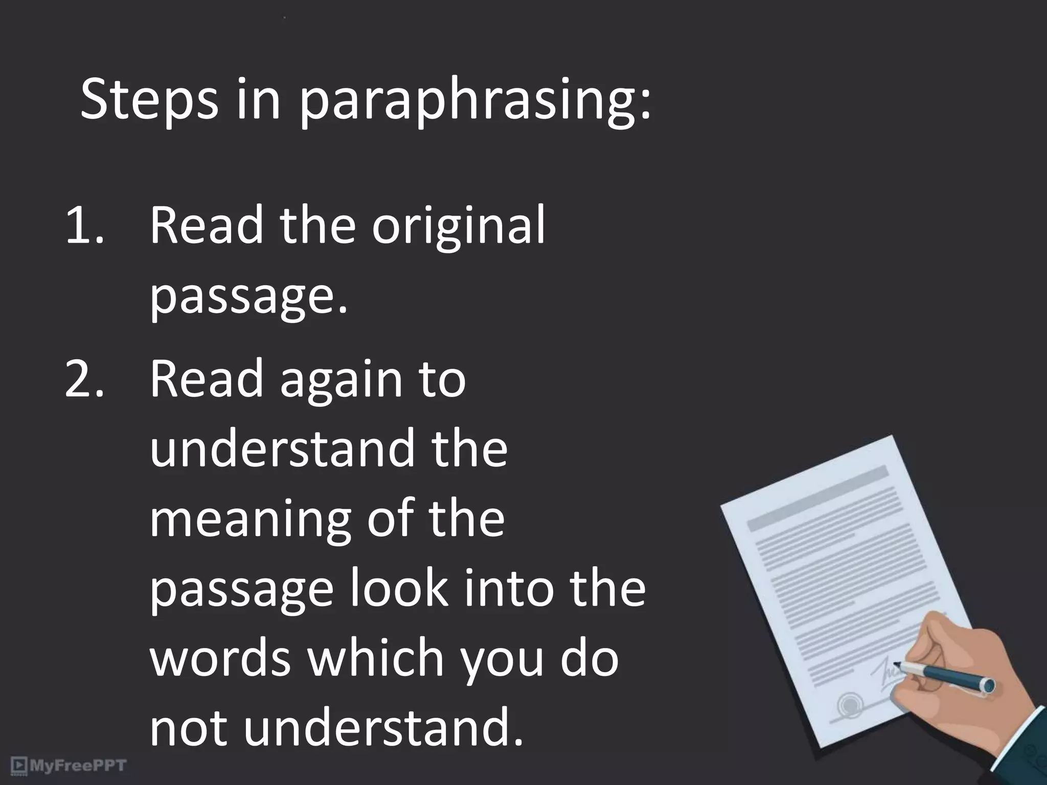 Paraphrasing - EAPP | POTX