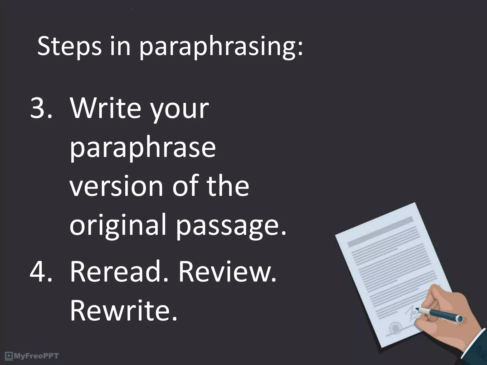Paraphrasing - EAPP | POTX