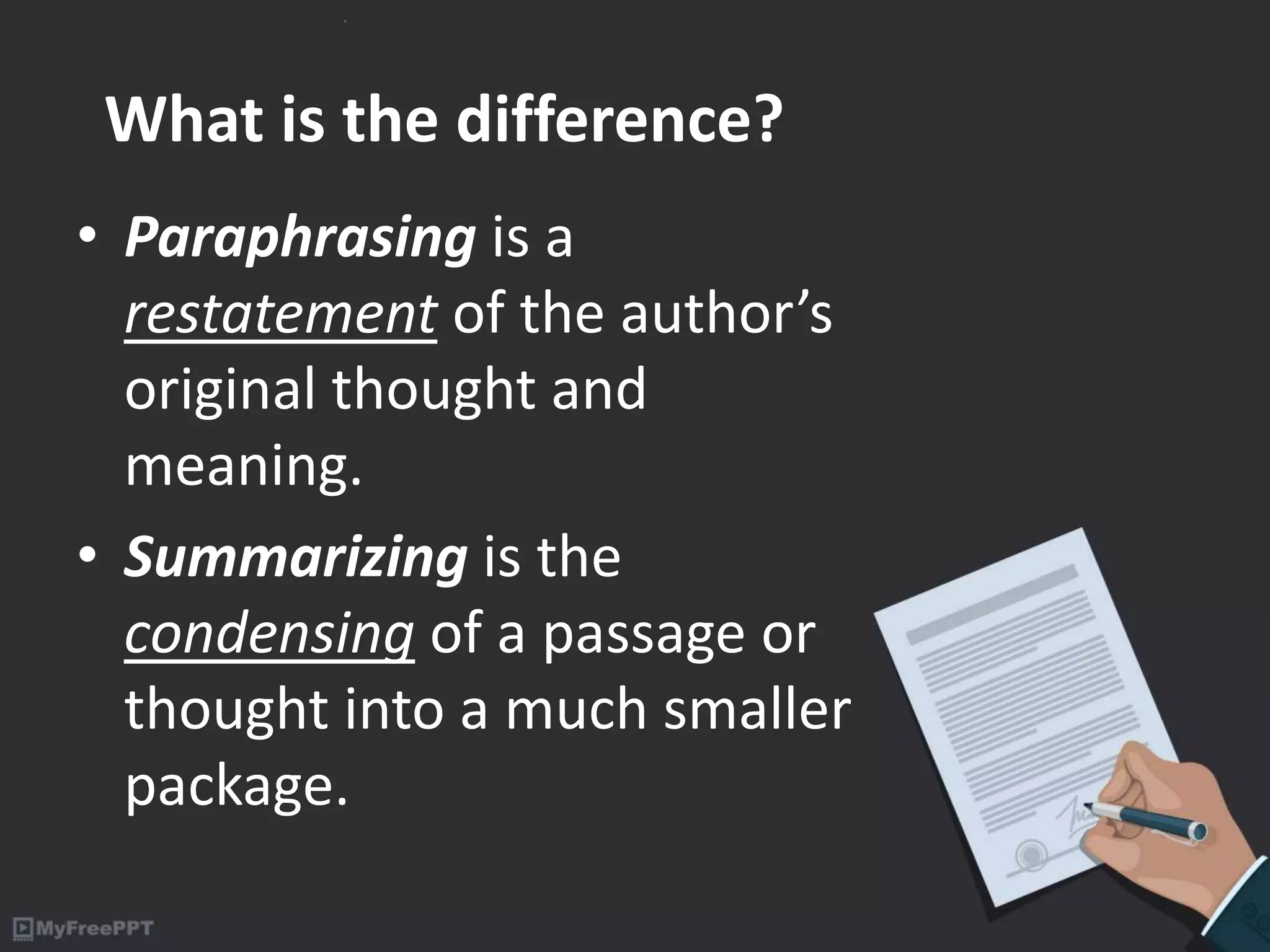 Paraphrasing - EAPP | POTX