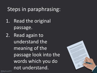 Paraphrasing - EAPP | POTX