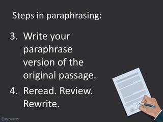 Paraphrasing - EAPP | POTX