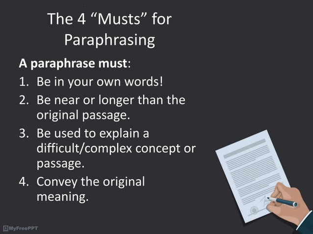 Paraphrasing - EAPP | POTX