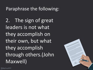 Paraphrasing - EAPP | POTX