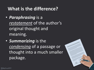 Paraphrasing - EAPP | POTX
