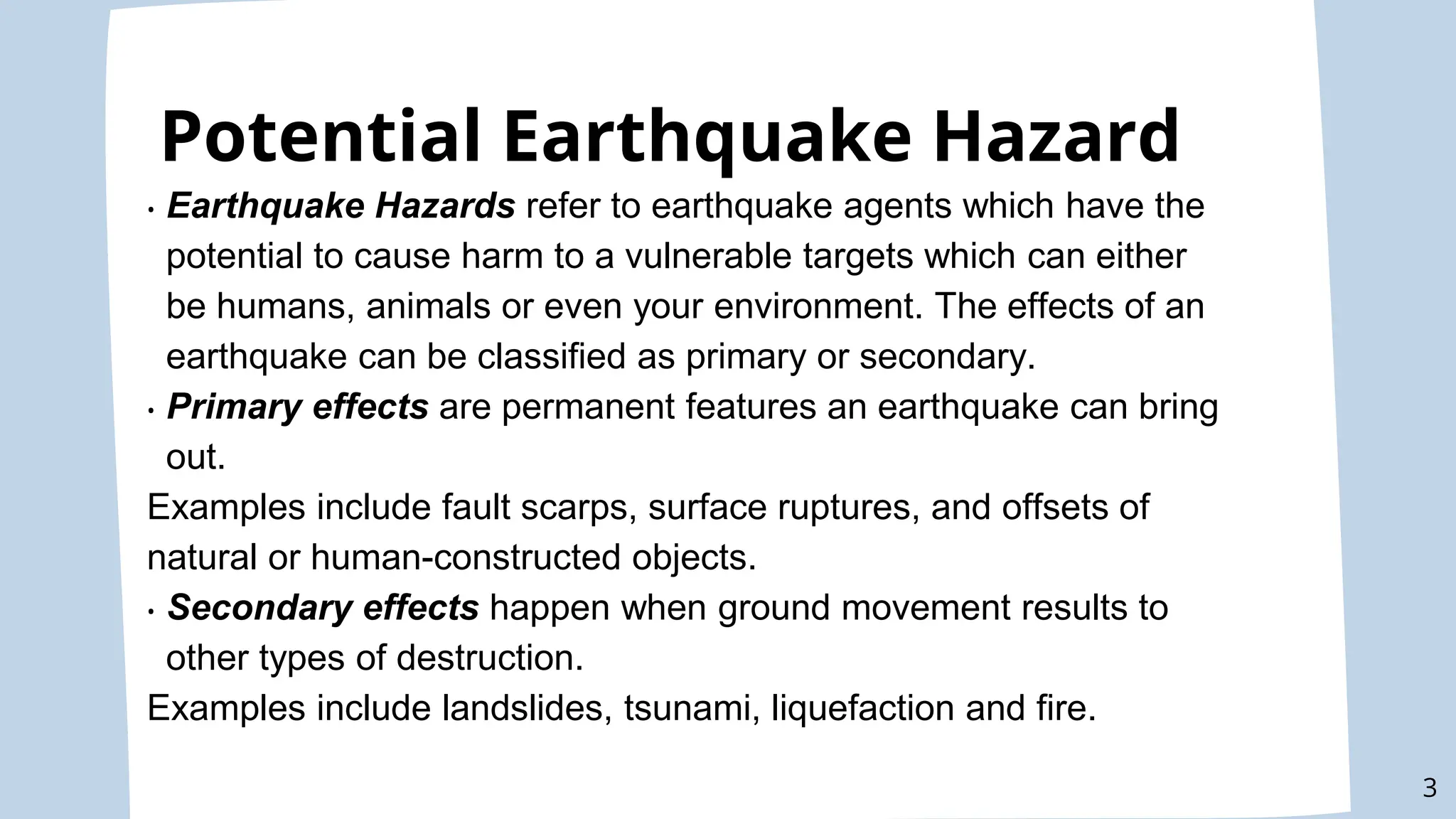 Earthquake Hazards Earthquake Hazards Earthquake Hazards | PPTX