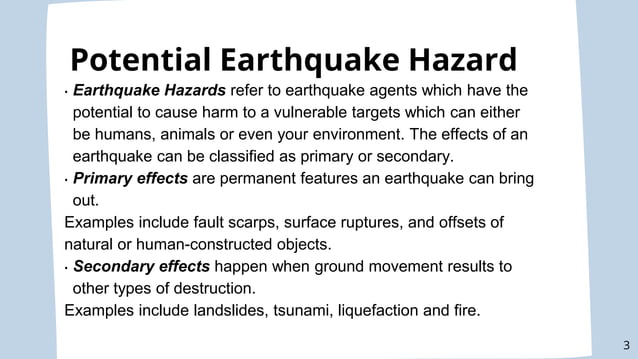 Earthquake Hazards Earthquake Hazards Earthquake Hazards | PPTX ...