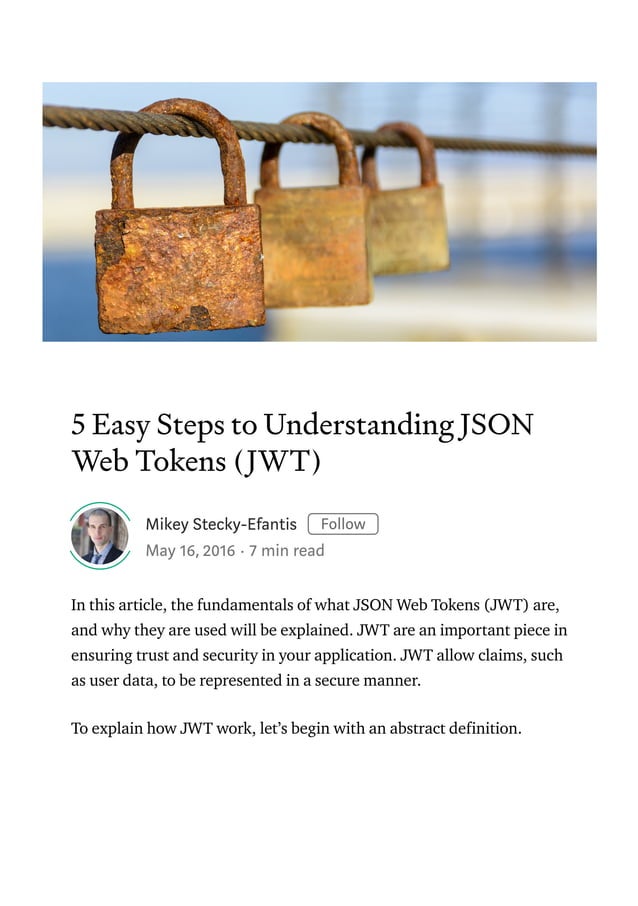 5 Easy Steps To Understanding Json Web Tokens Jwt Pdf