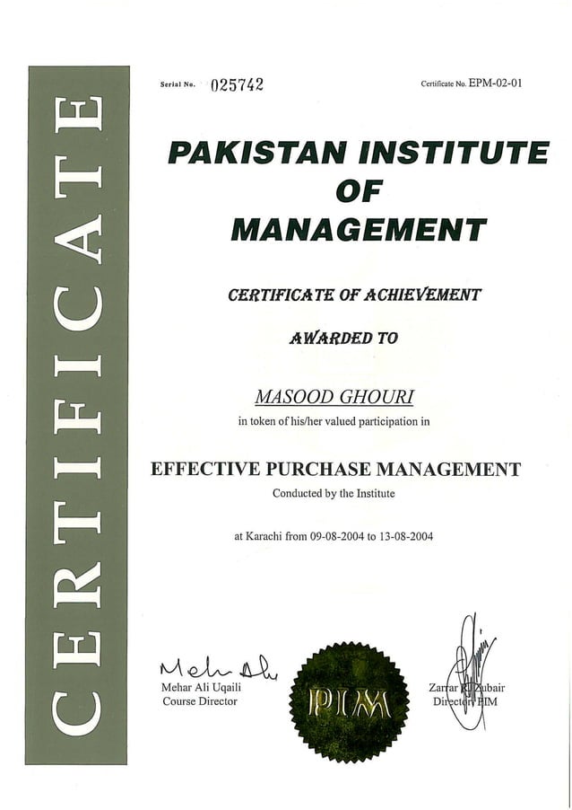 Certificate PIM | PDF