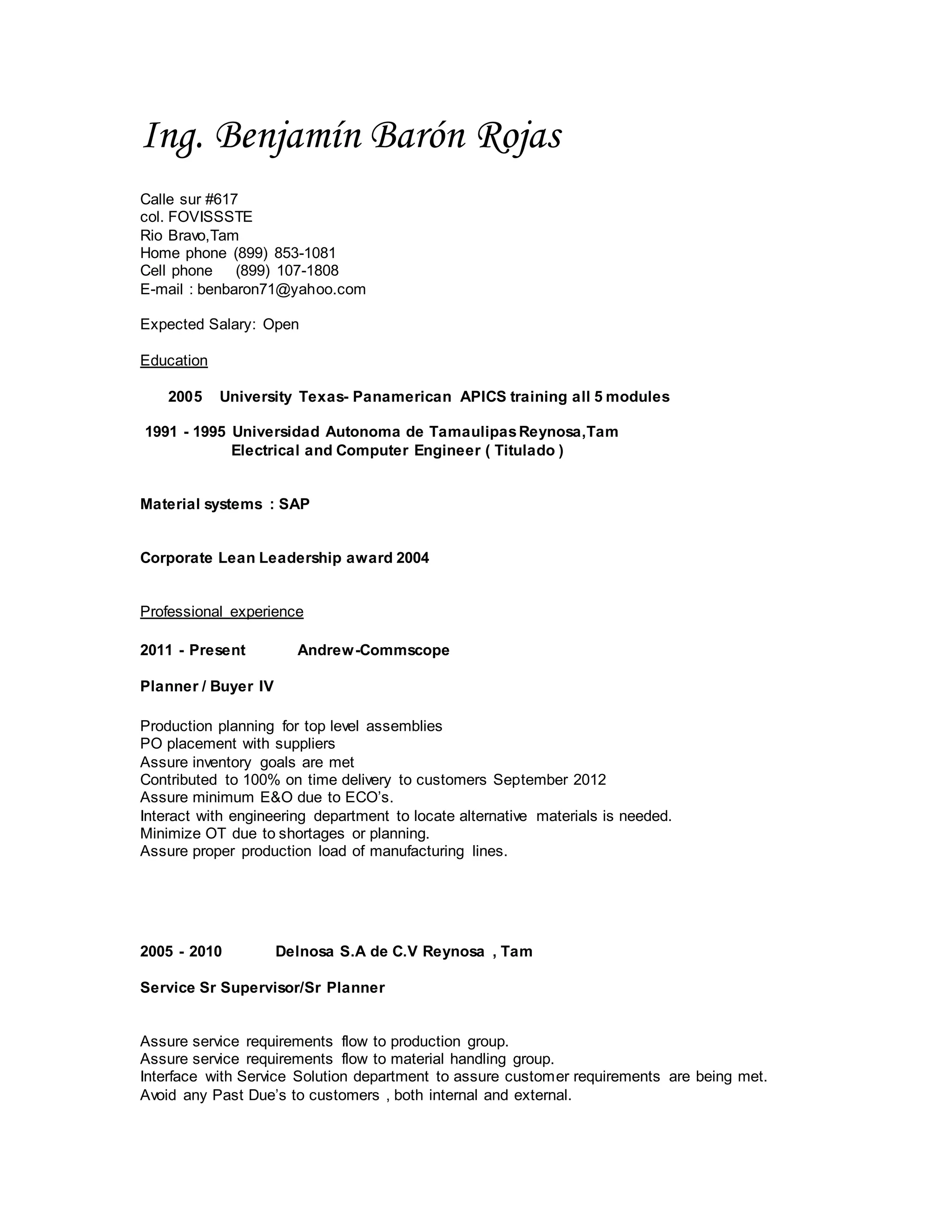 ResumeBenjaminBaron | PDF