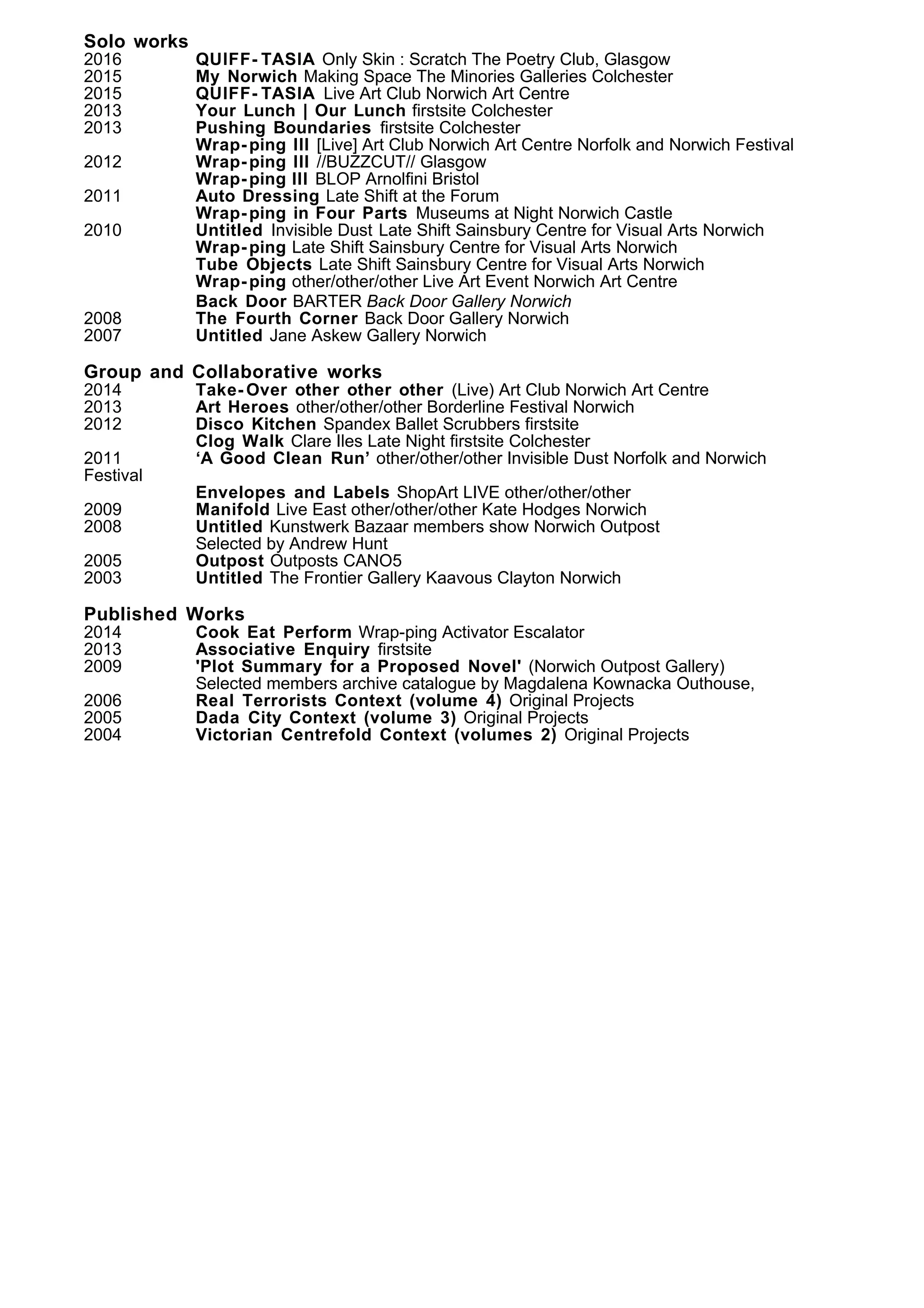 Mandy Roberts artisteducator CV 2016 | DOC | Professional School | Postgraduate Education