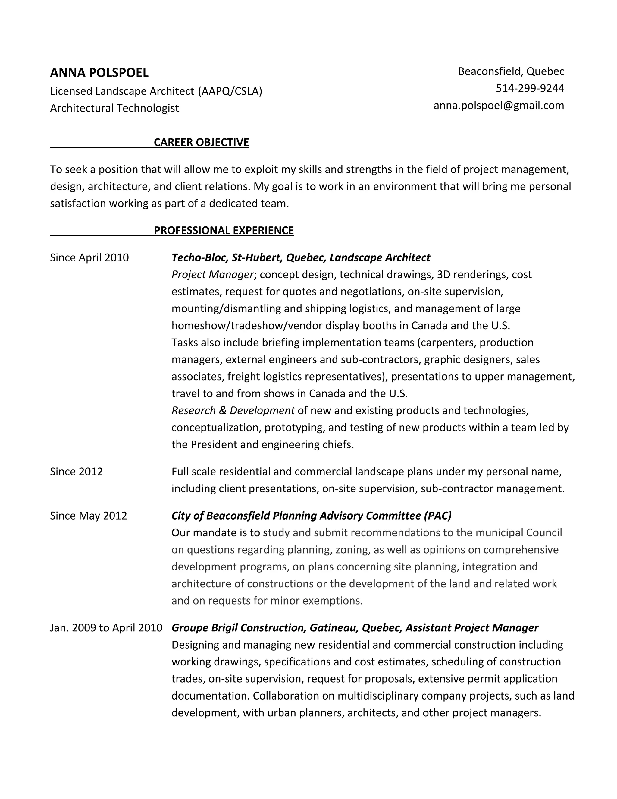 ANNA POLSPOEL CV EN | PDF