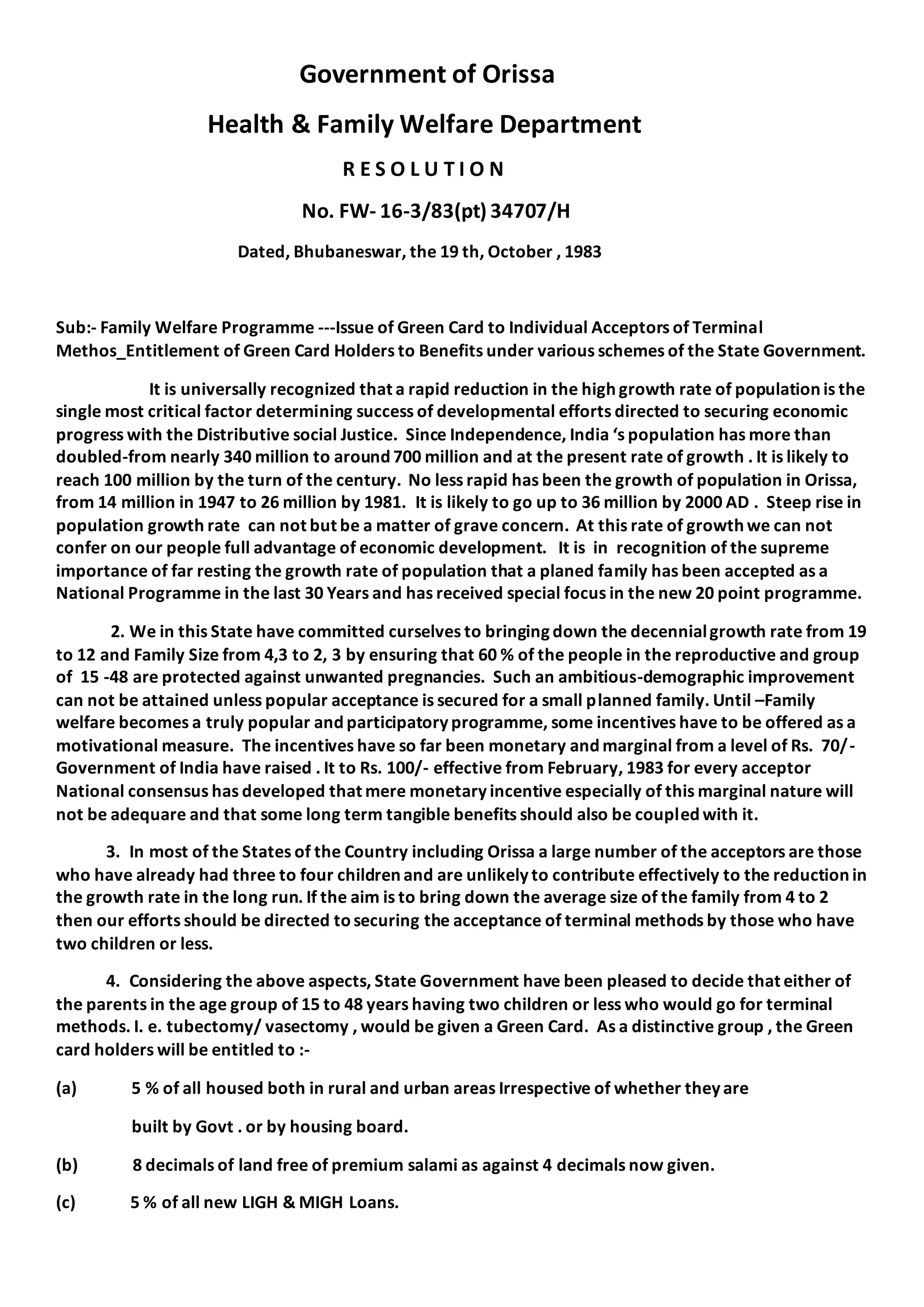 Government of Orissa. Resolution copy | DOCX