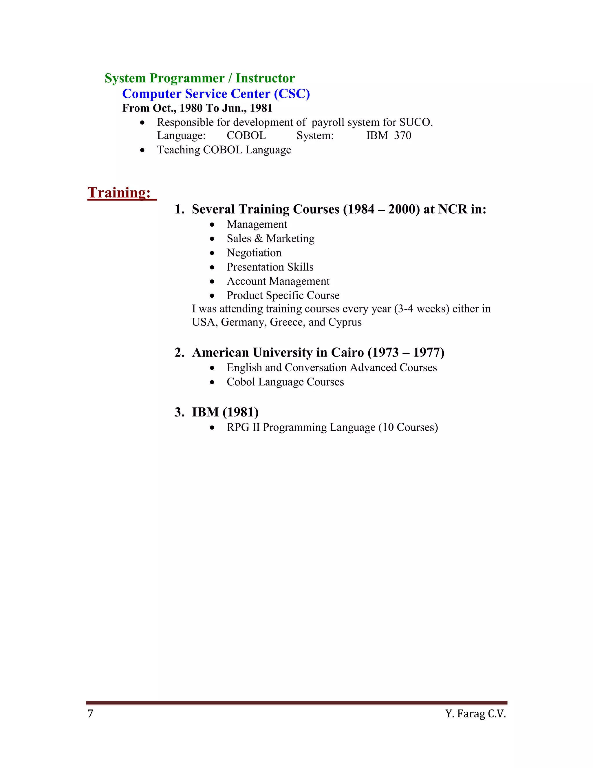 Youssef Farag CV | PDF