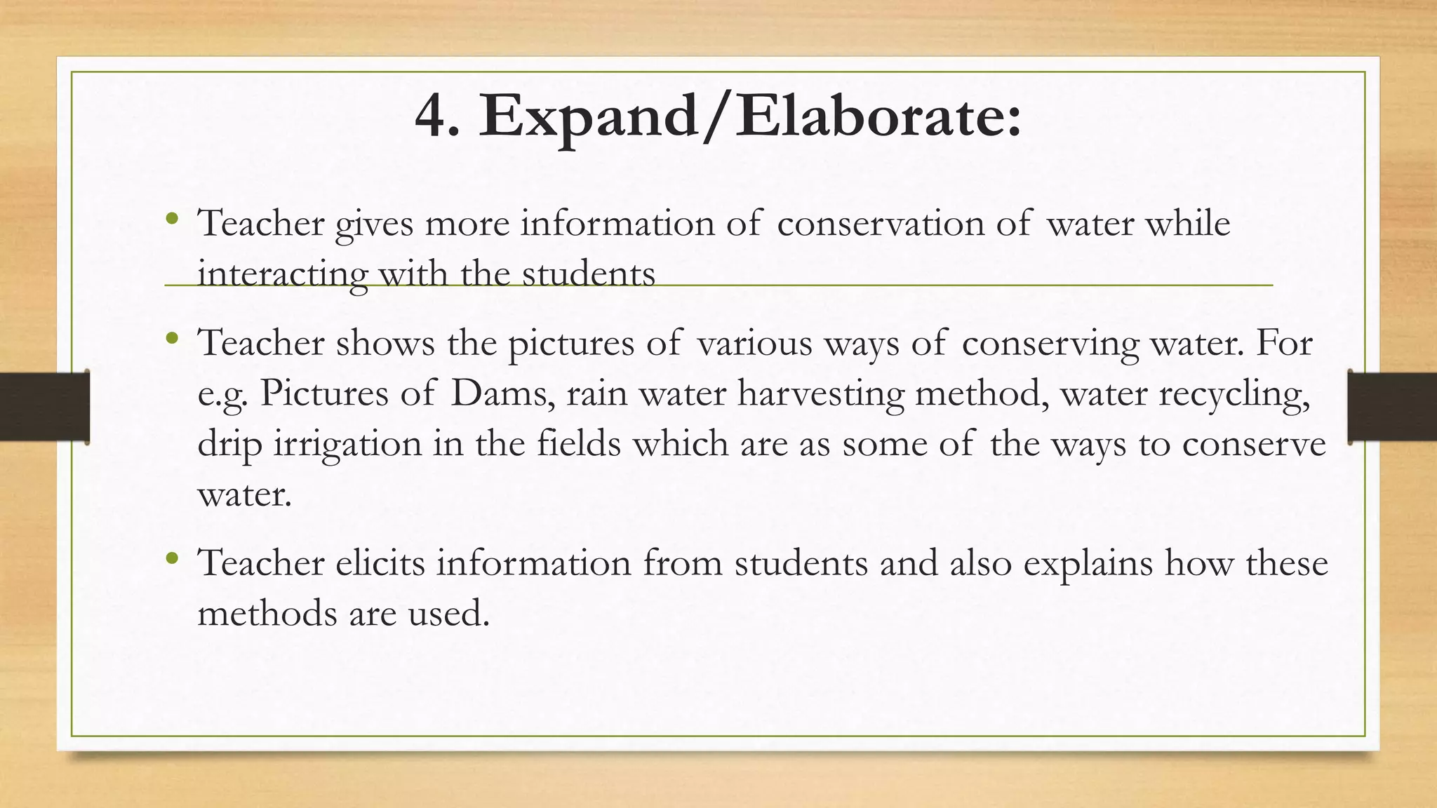 5 E Model Lesson Plan- Conservation of Water | PPTX