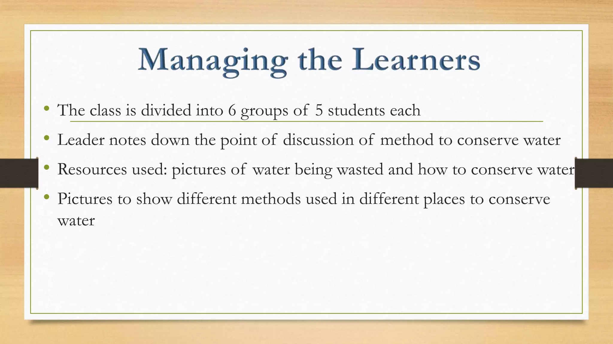 5 E Model Lesson Plan- Conservation of Water | PPTX