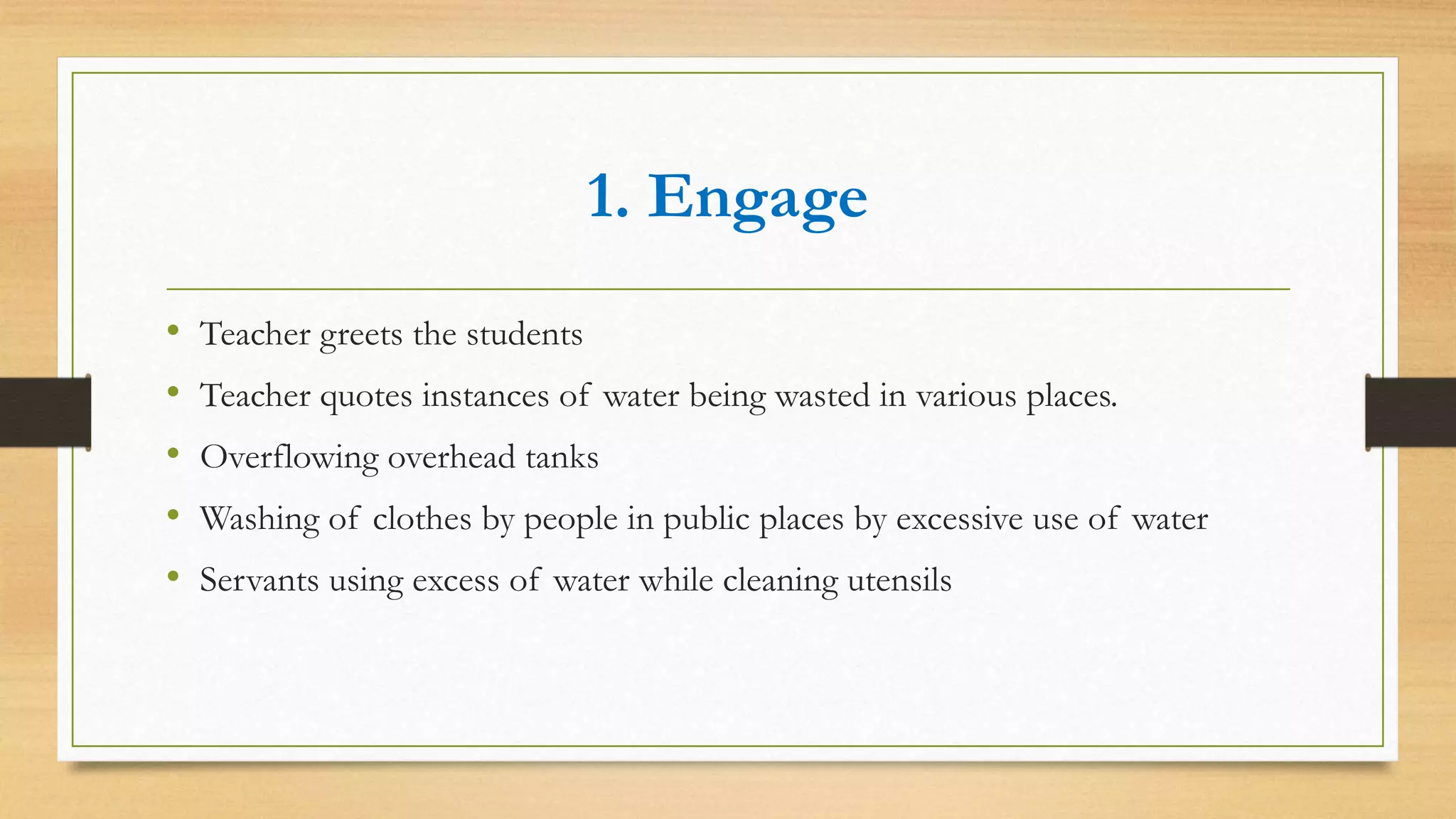 5 E Model Lesson Plan- Conservation of Water | PPTX