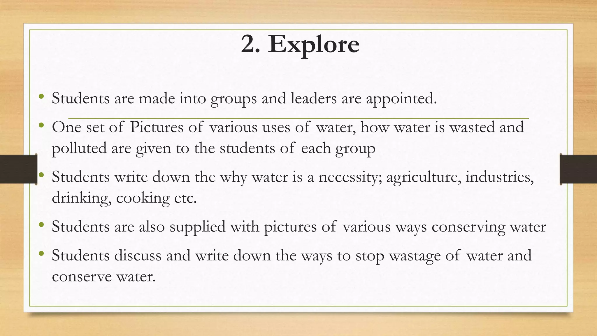 5 E Model Lesson Plan- Conservation of Water | PPTX