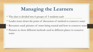 5 E Model Lesson Plan- Conservation of Water | PPTX