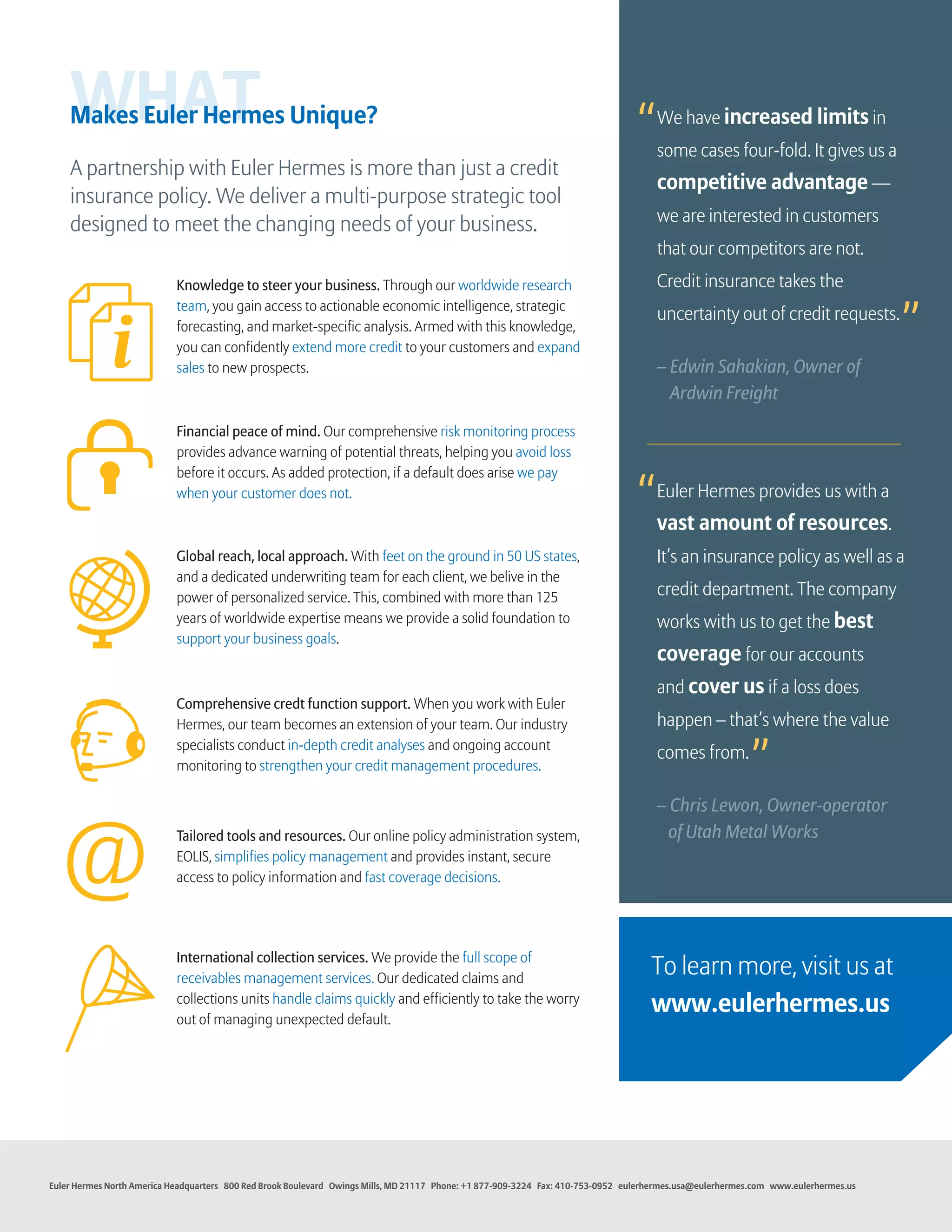 Euler Hermes At A Glance | PDF | Insurance | Personal Finance