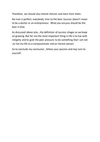 Article on success | DOCX | Career Advice | Careers