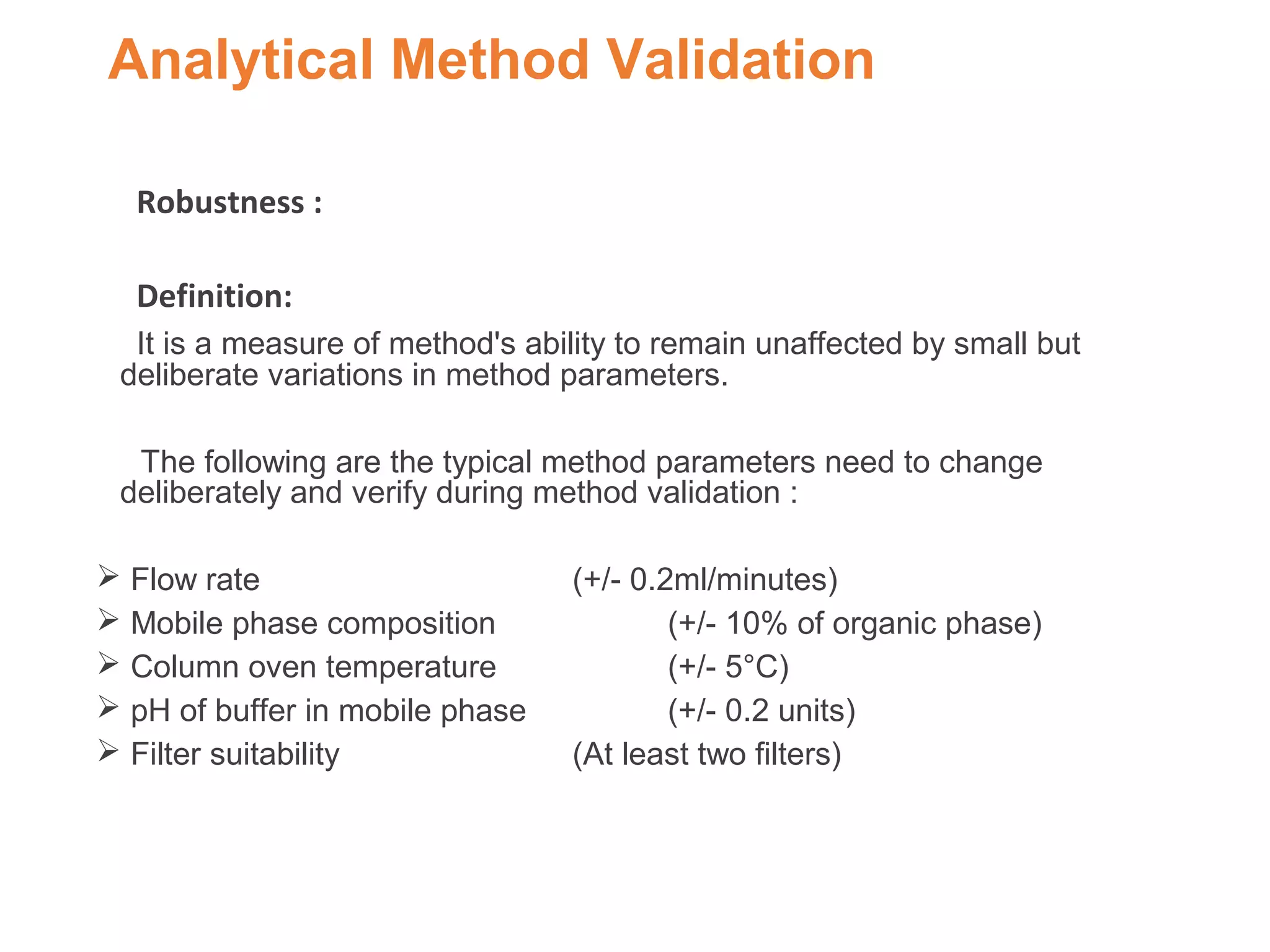 Related Substances Method Validation Pptslide Ppt
