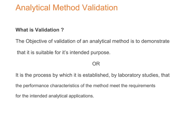 Related Substances Method Validation Pptslide Ppt