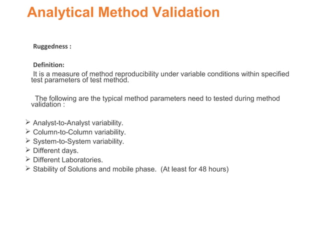 Related Substances-Method Validation-PPT_slide | PPT