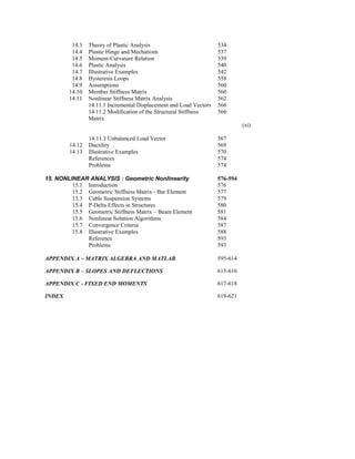 Contents-Adv Structural Analysis-AKJ | PDF