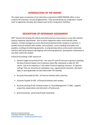 INTERNSHIP REPORT | PDF