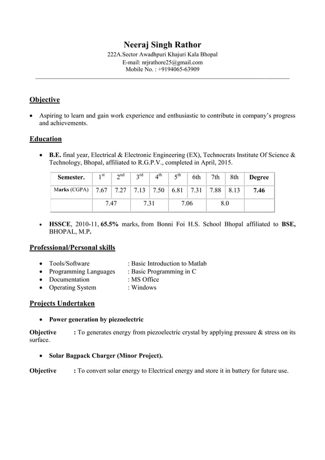 Neeraj Resume 0913_1 | PDF