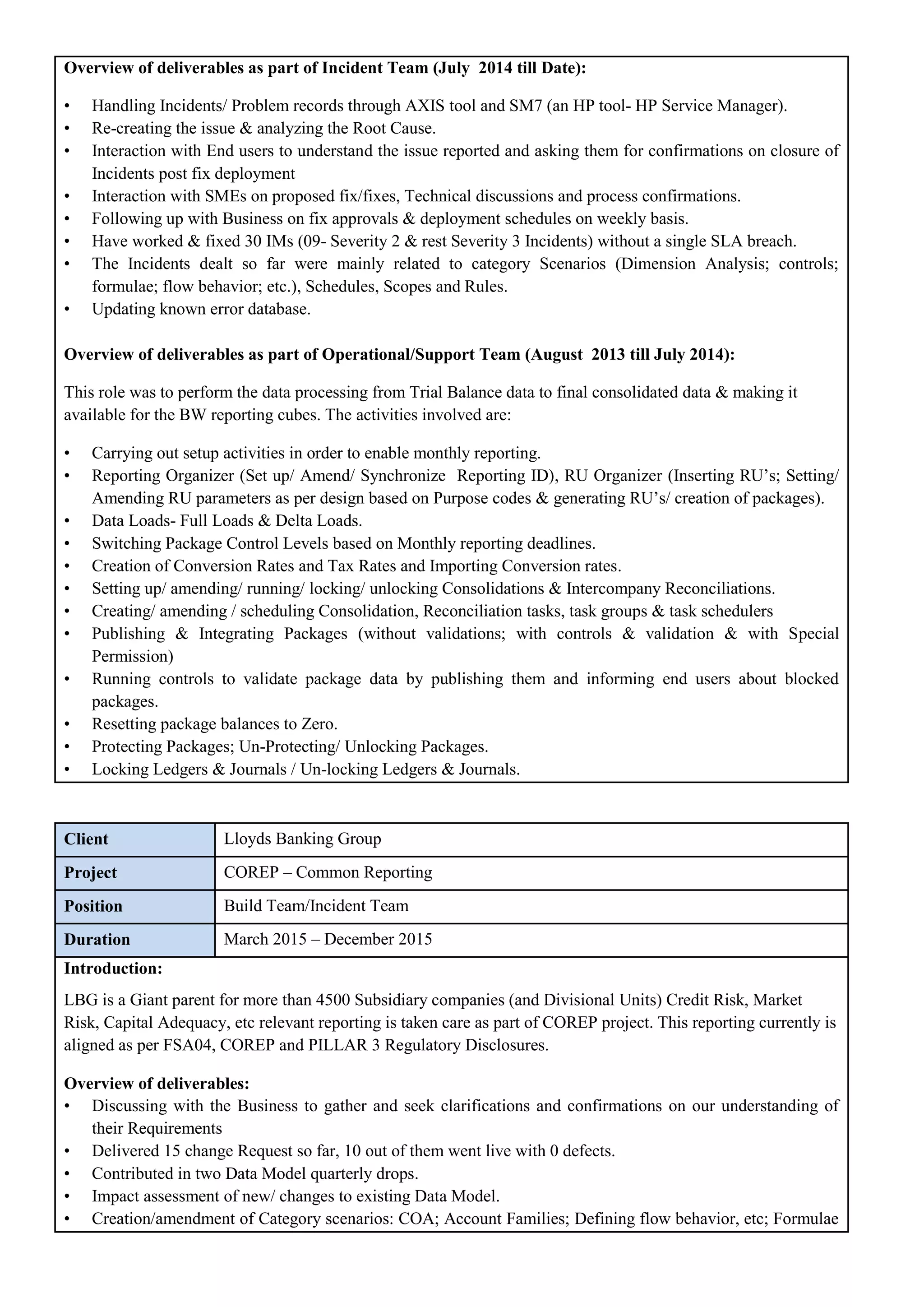 SAP BOFC Resume | PDF