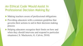 5 education ethical code | PPTX | Education