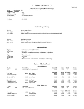 Hart, Jamie_Unofficial Transcripts | PDF