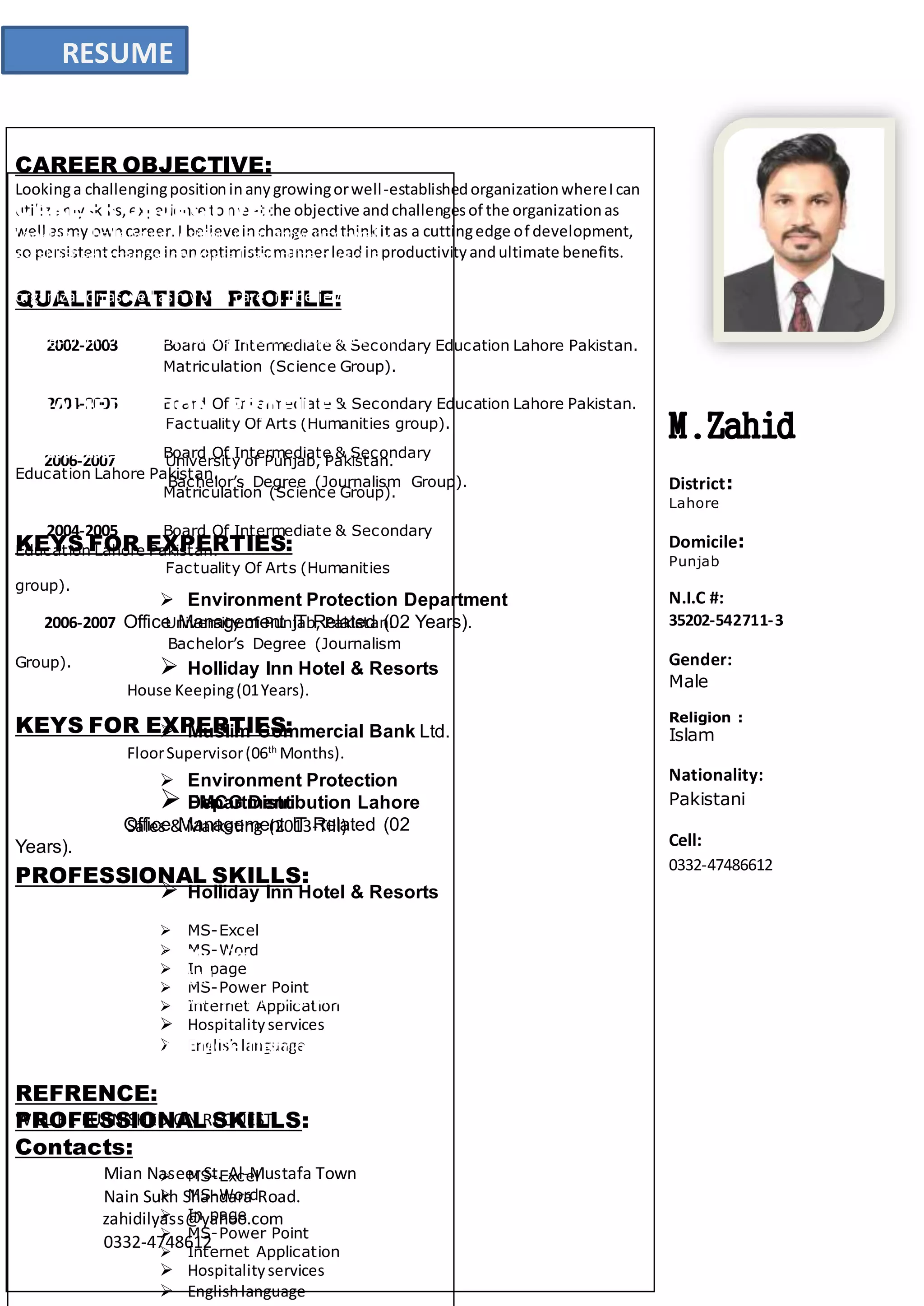 Zahid CV | DOCX