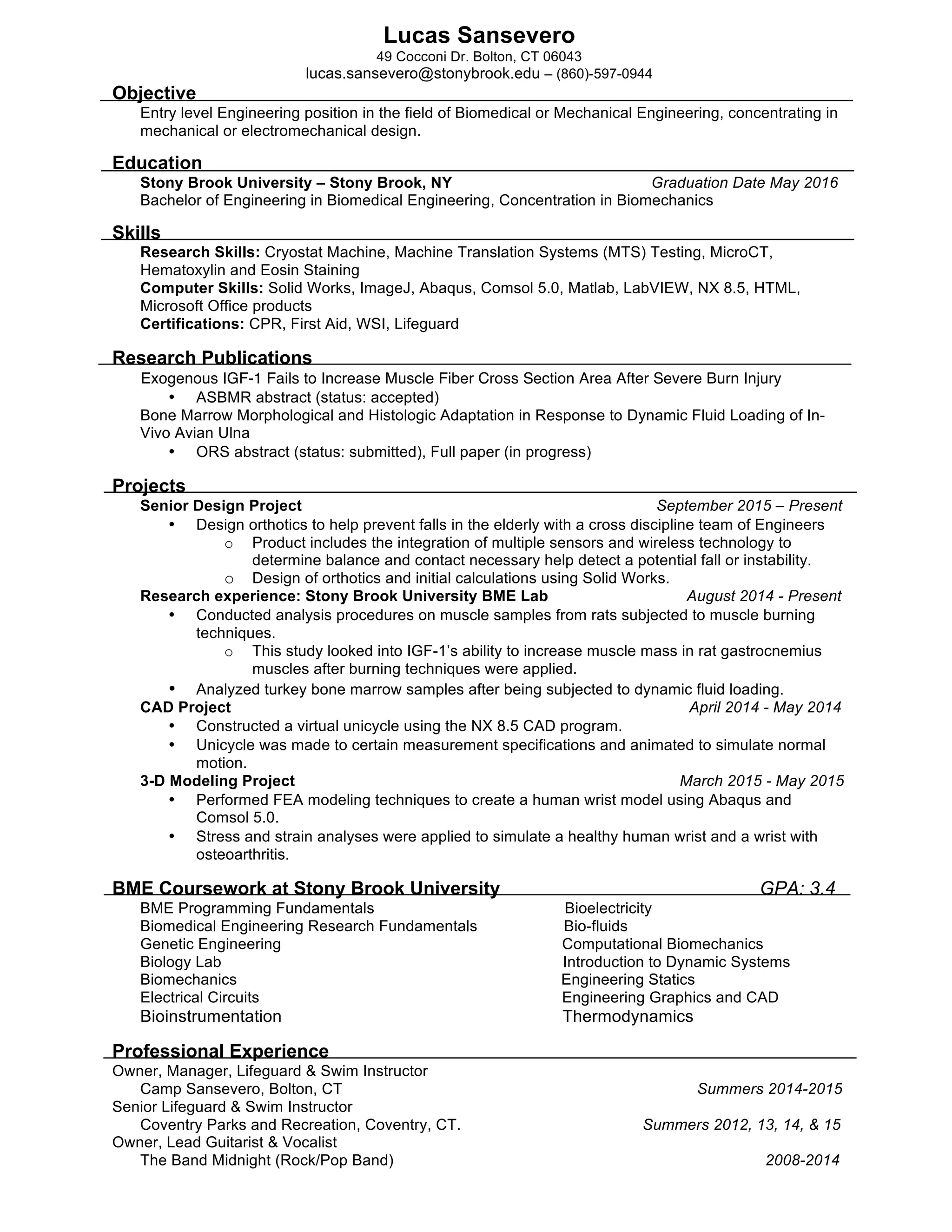 Lucas Senior Resume | PDF